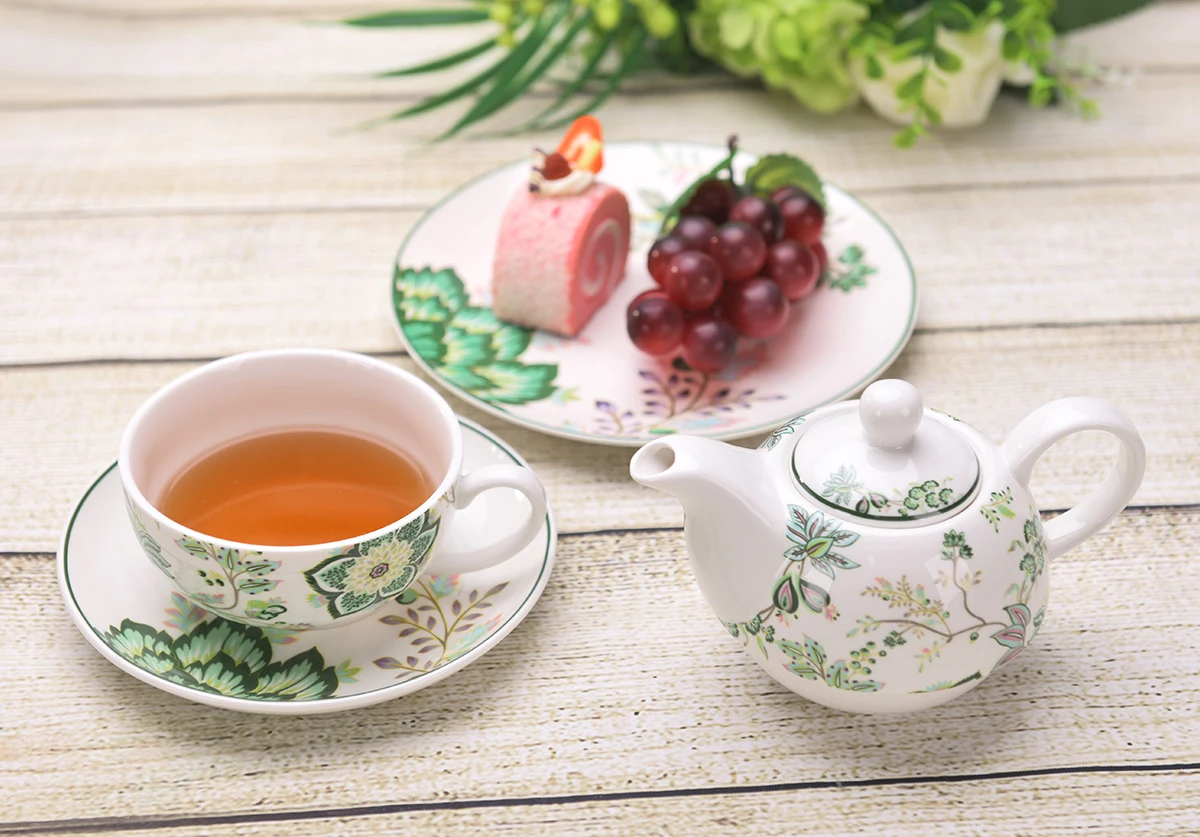 Ceramic Cute Green Teapot And Cup Set With Bucket Gift Box - Buy ...