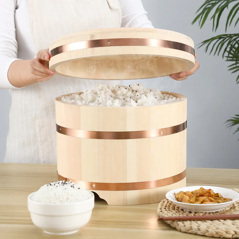Wooden Sushi Mixing Container Wooden Cooking Food Rice Bucket Custom ...
