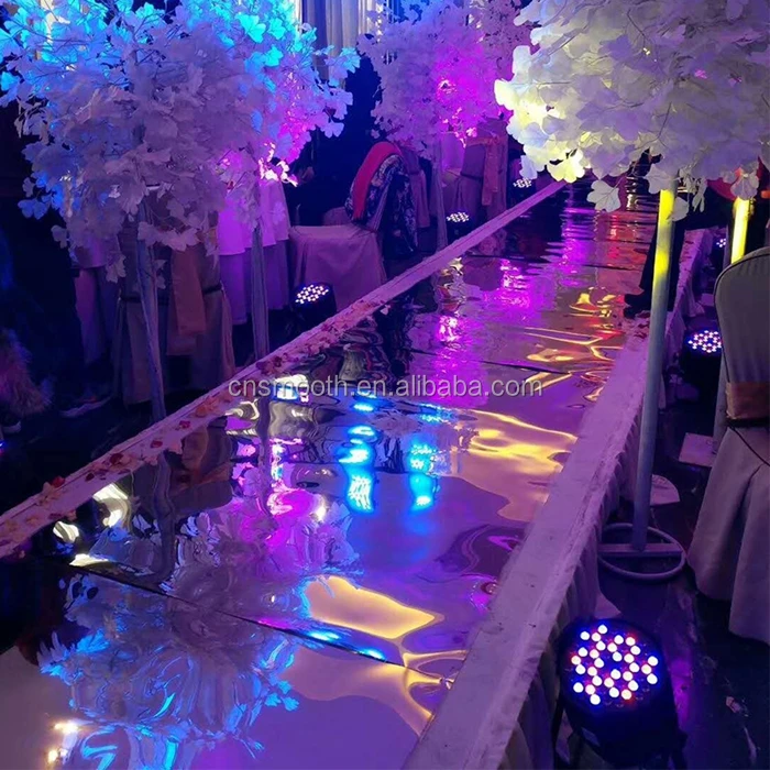 Amazing Walkway Decoration Silver Mirror Wedding Aisle Carpet