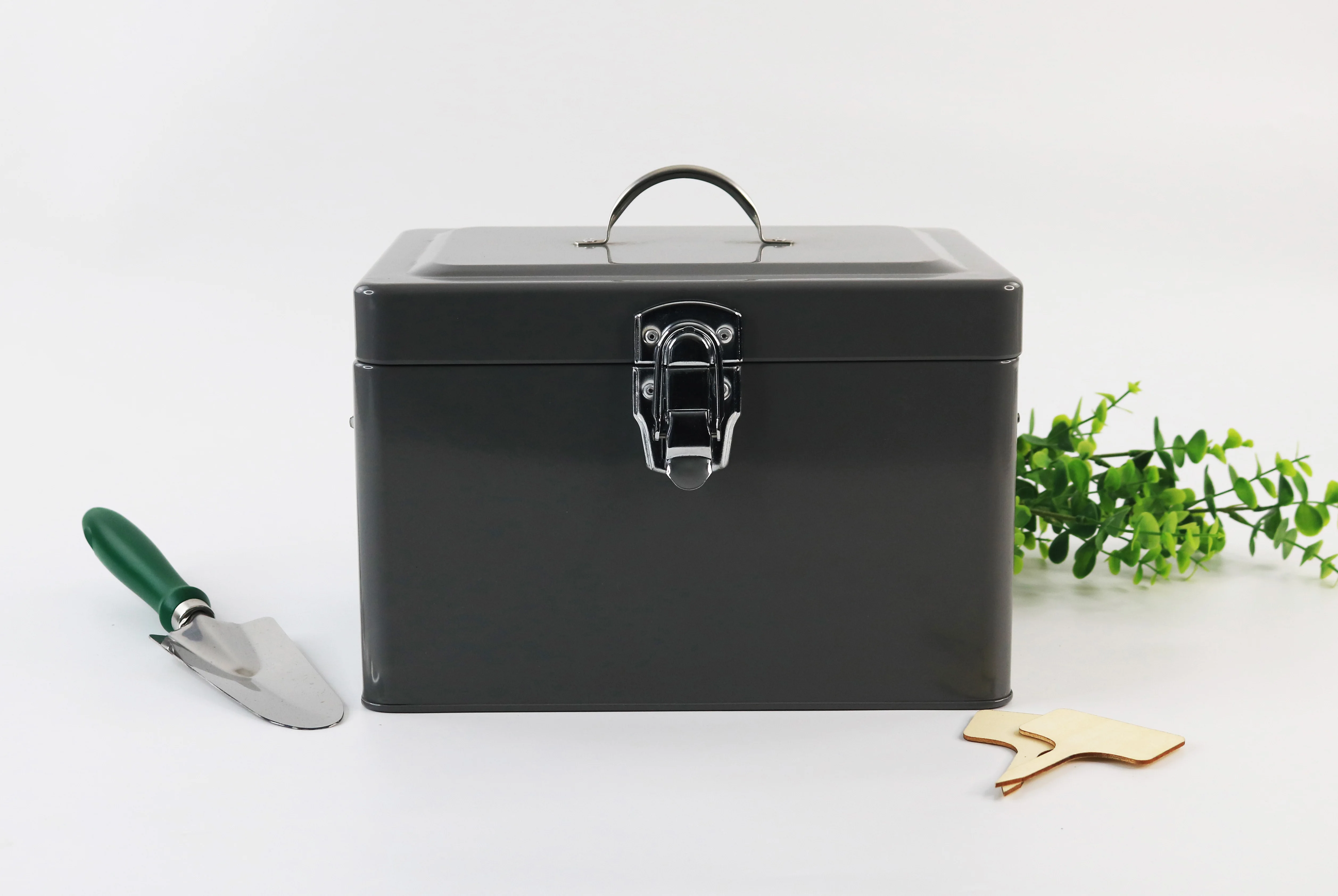 Galvanized Iron Stackable Seed Packet Tin Container Stylish Garden Hand ...