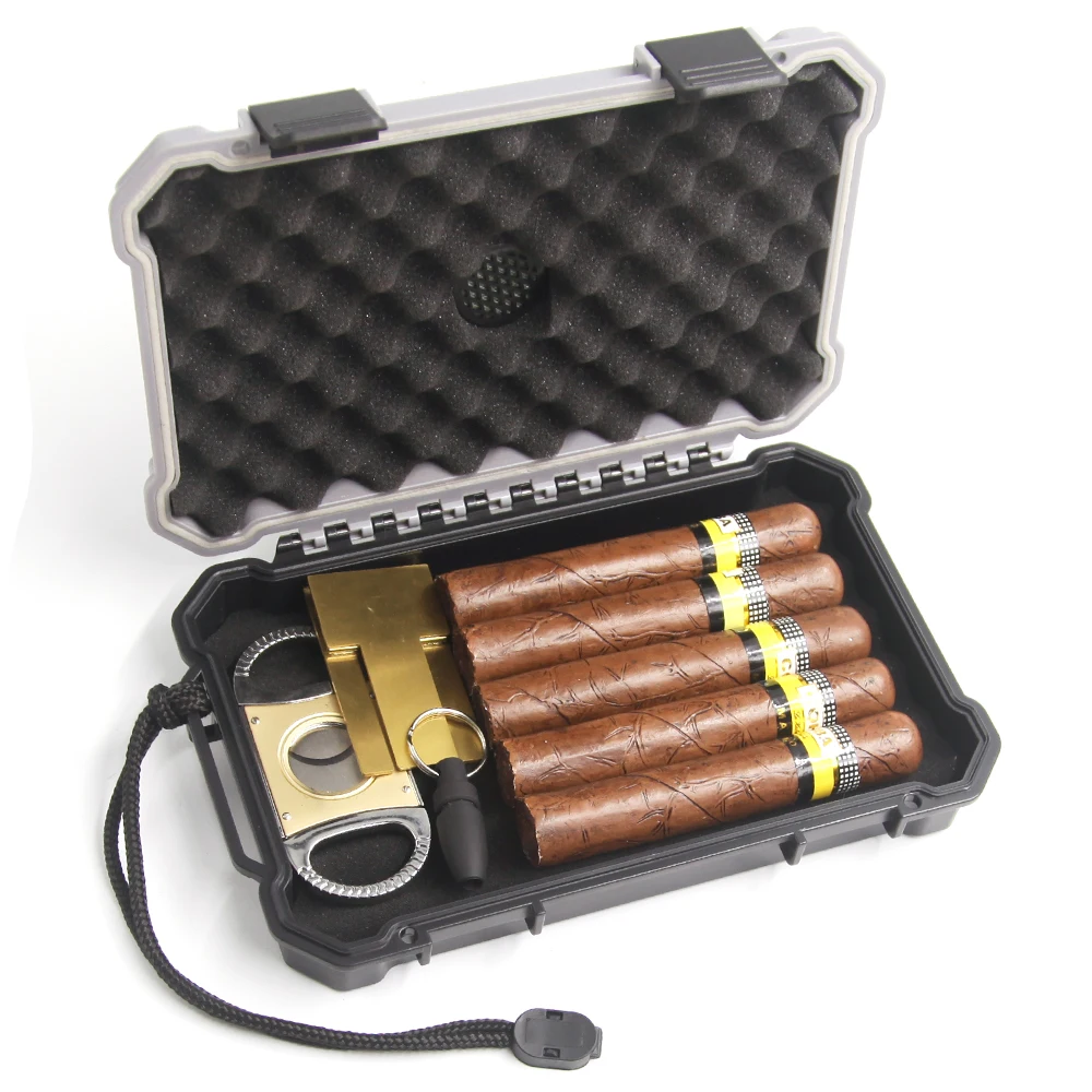 Custom Plastic Cigar case 5CT Cigar Travel Humidor Cigar Humidor with ...