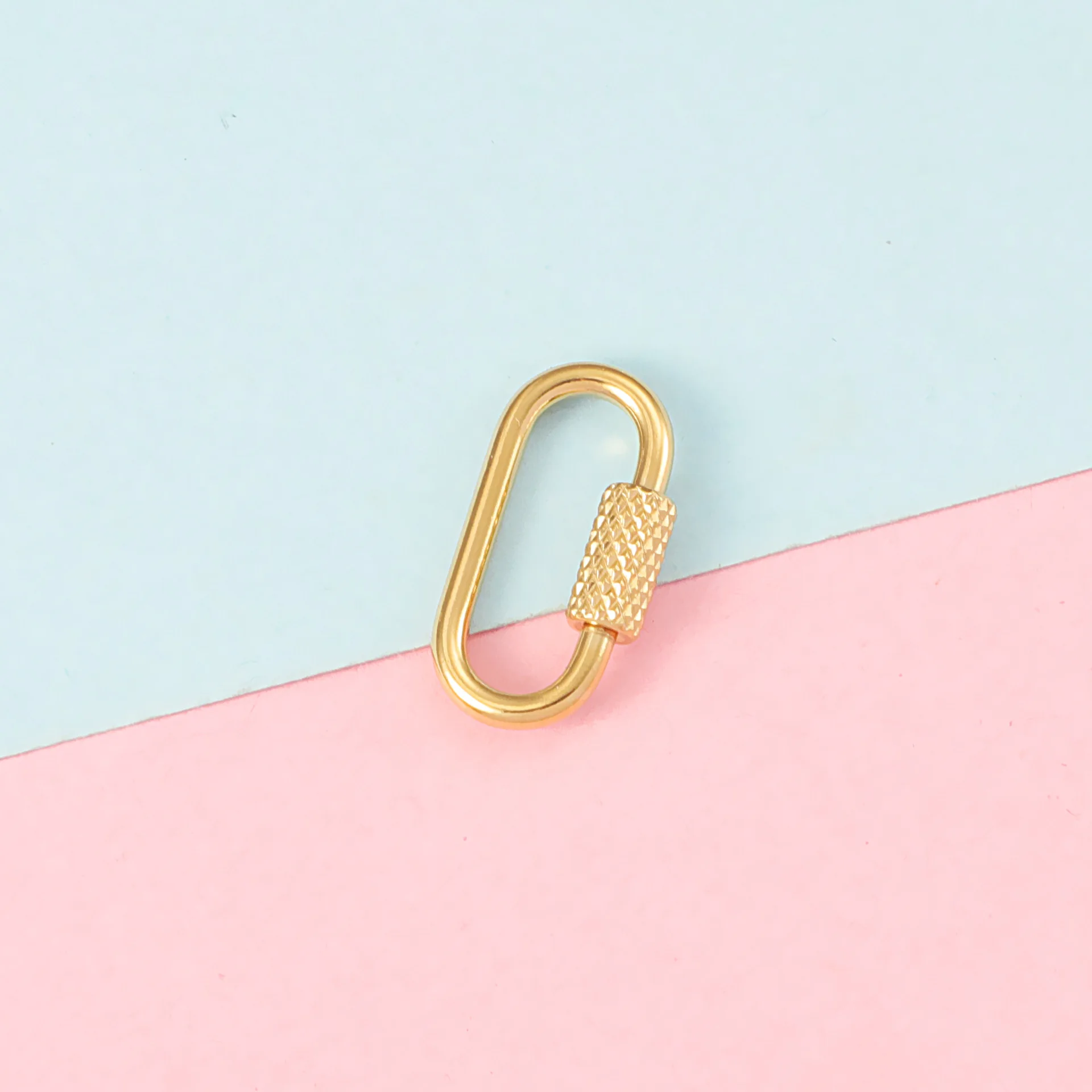Multi-Functional Stainless Steel Oval Screw Clasp Gold-color Plating ...