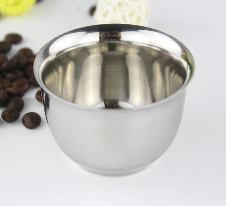 High Quality 201 Stainless Steel Double Wall Small Teacup Double Layers ...