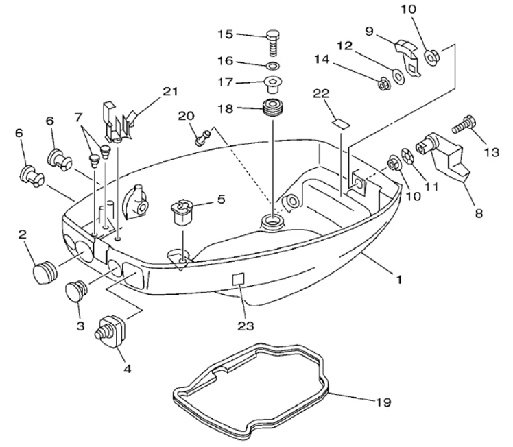 2 Stroke 15hp Spare Parts Diagram For Yamaha Hidea Parsun Outboard ...