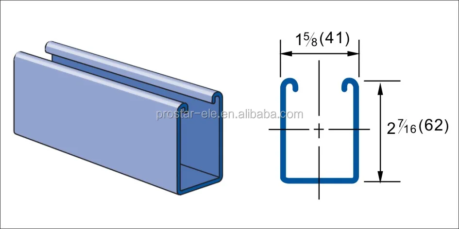 HDG Unistrut Back to Back Channel 3-1/4" Combination Strut Channel