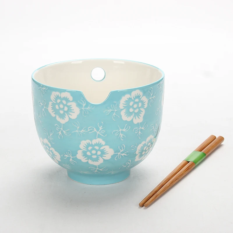 Custom Ceramic Ramen Bamboo Chopstick Bowl Round Japanese Bowls And ...