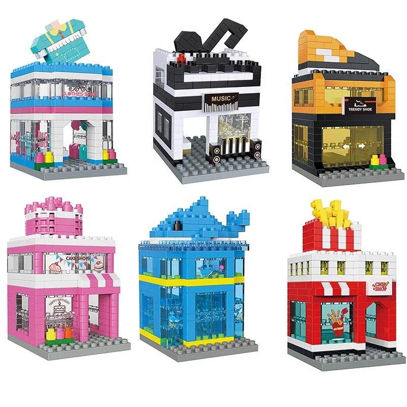 Unisex Mini City 3D Model Architecture Bricks House Building Blocks ...