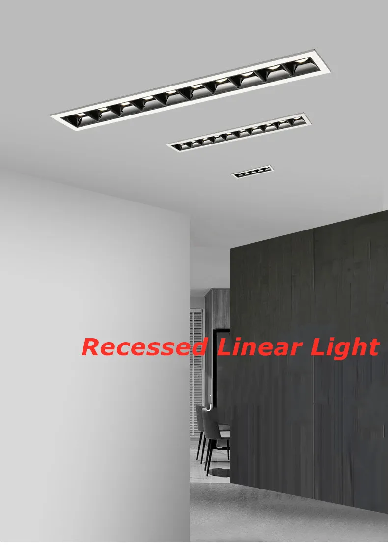 2020 Factory Hot Design Recessed Aluminum Profile Led Linear Downlight 5 Heads 2w Recessed Led ...