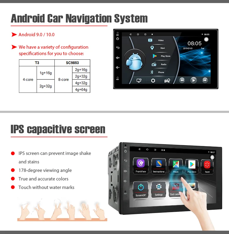 7 Inch Universal 2 Din Android Car Stereo Car Dvd Player Auto Radio ...