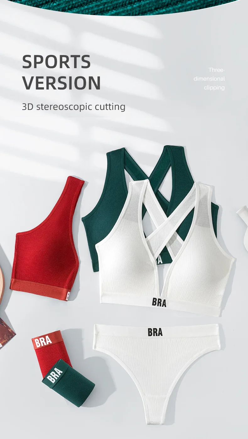 New Bra Set Women's Fashion Hot Stamping BRA Sexy Back and Chest ...