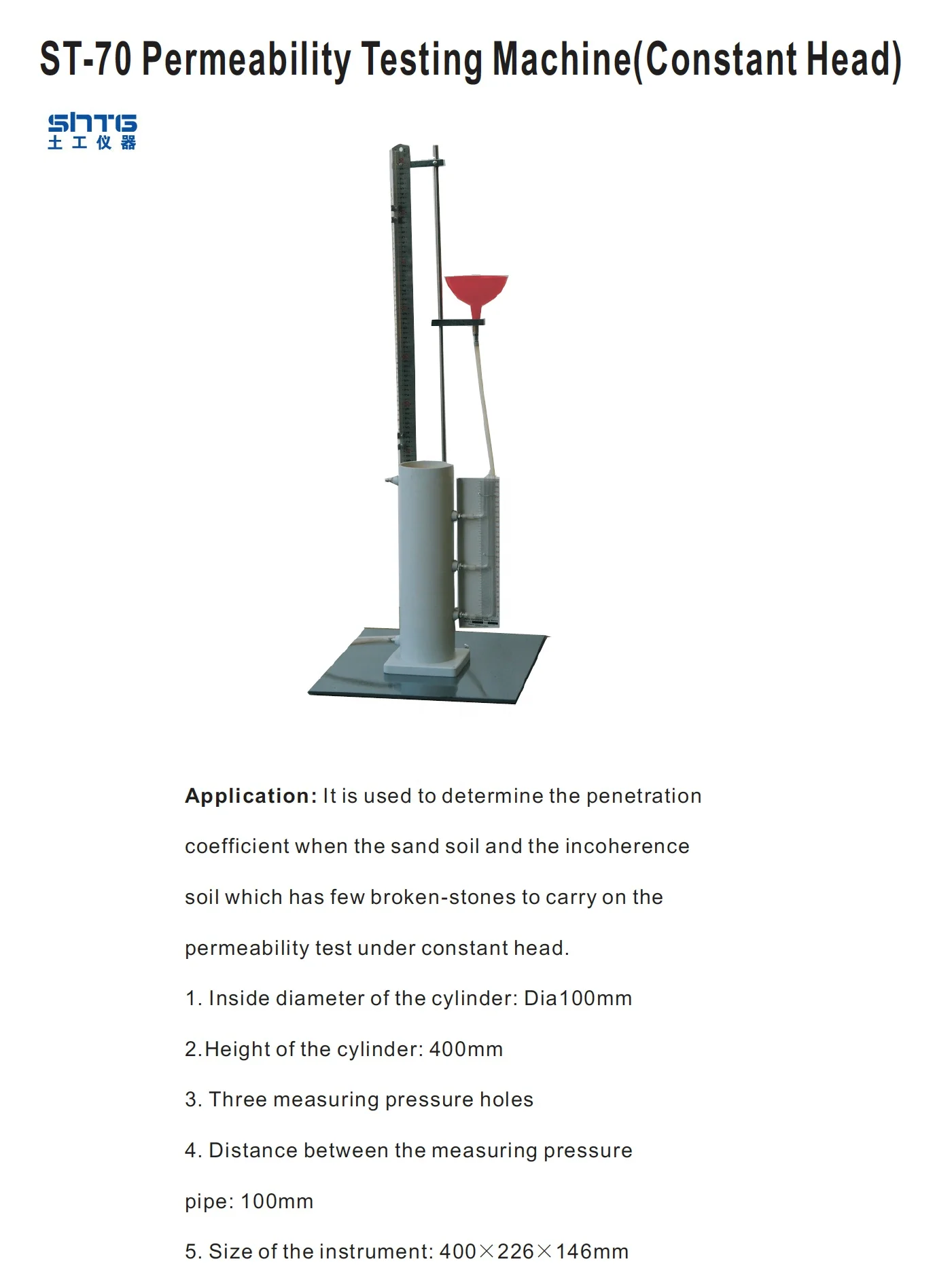 St-70 Permeability Testing Machine (constant Head) Determine The ...