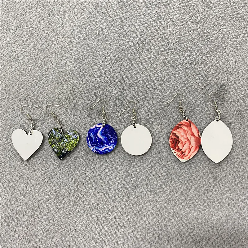White Diy Sublimation Blank Sublimatable Mdf White Earrings Mdf ...