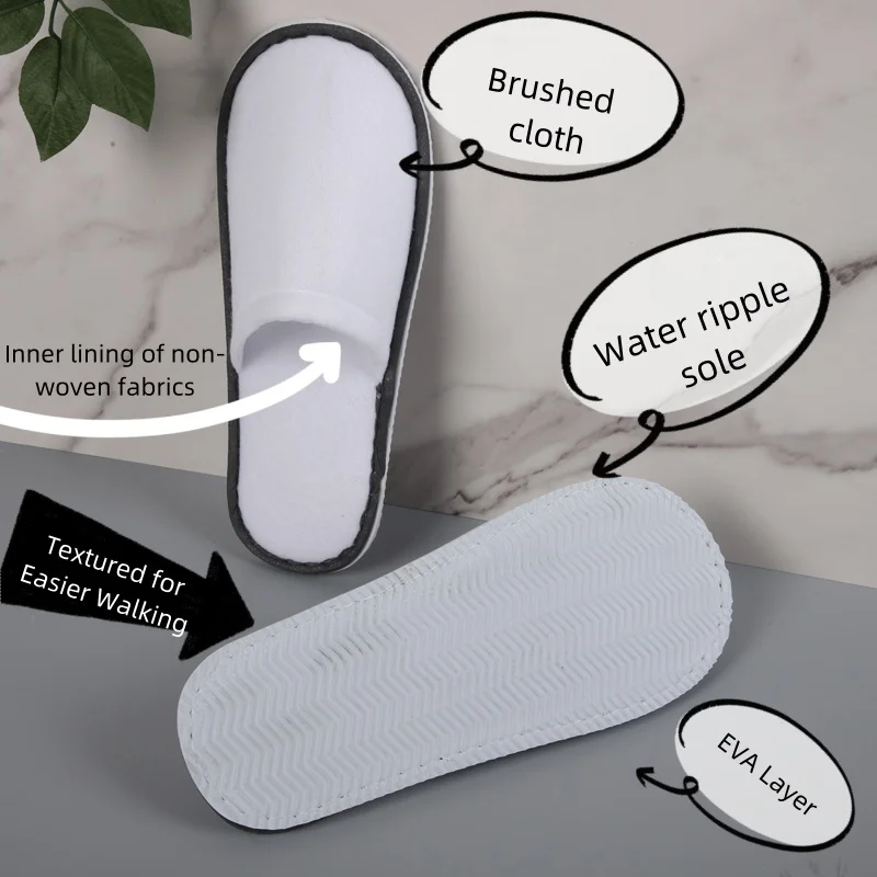 Recycling Closed Toe Hotel Slippers Disposable Indoor For Hotel Guest ...