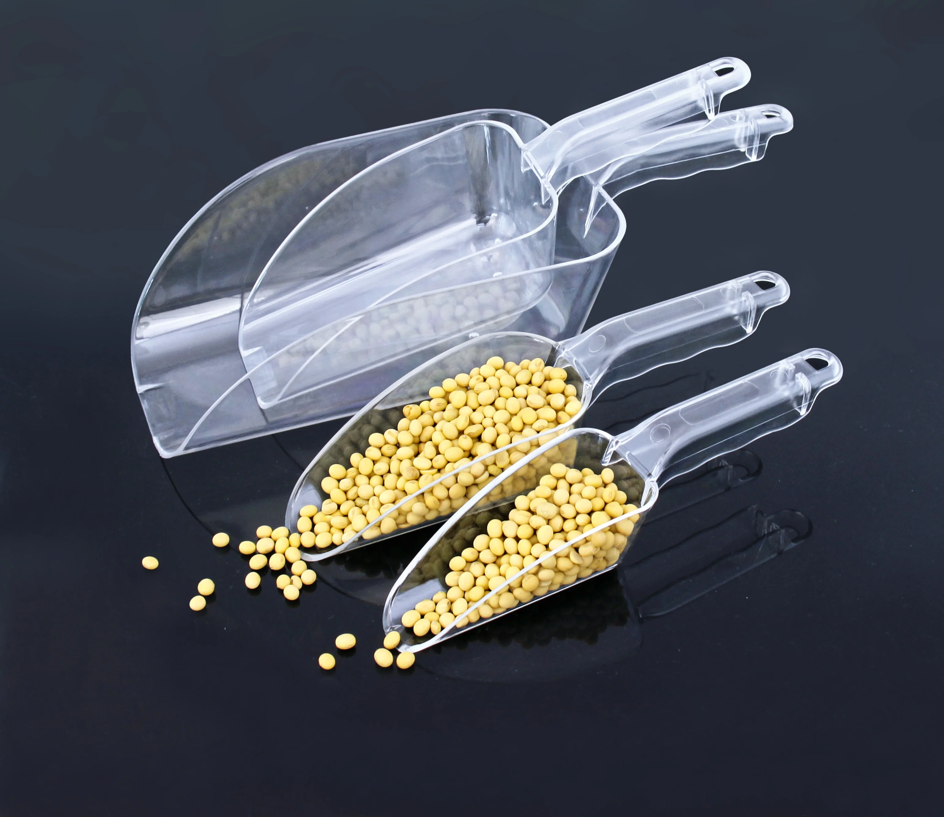 Plastic Scoops, Clear Ice Scoop, 6, 12, 24, 64oz Transparent Scoops for ...