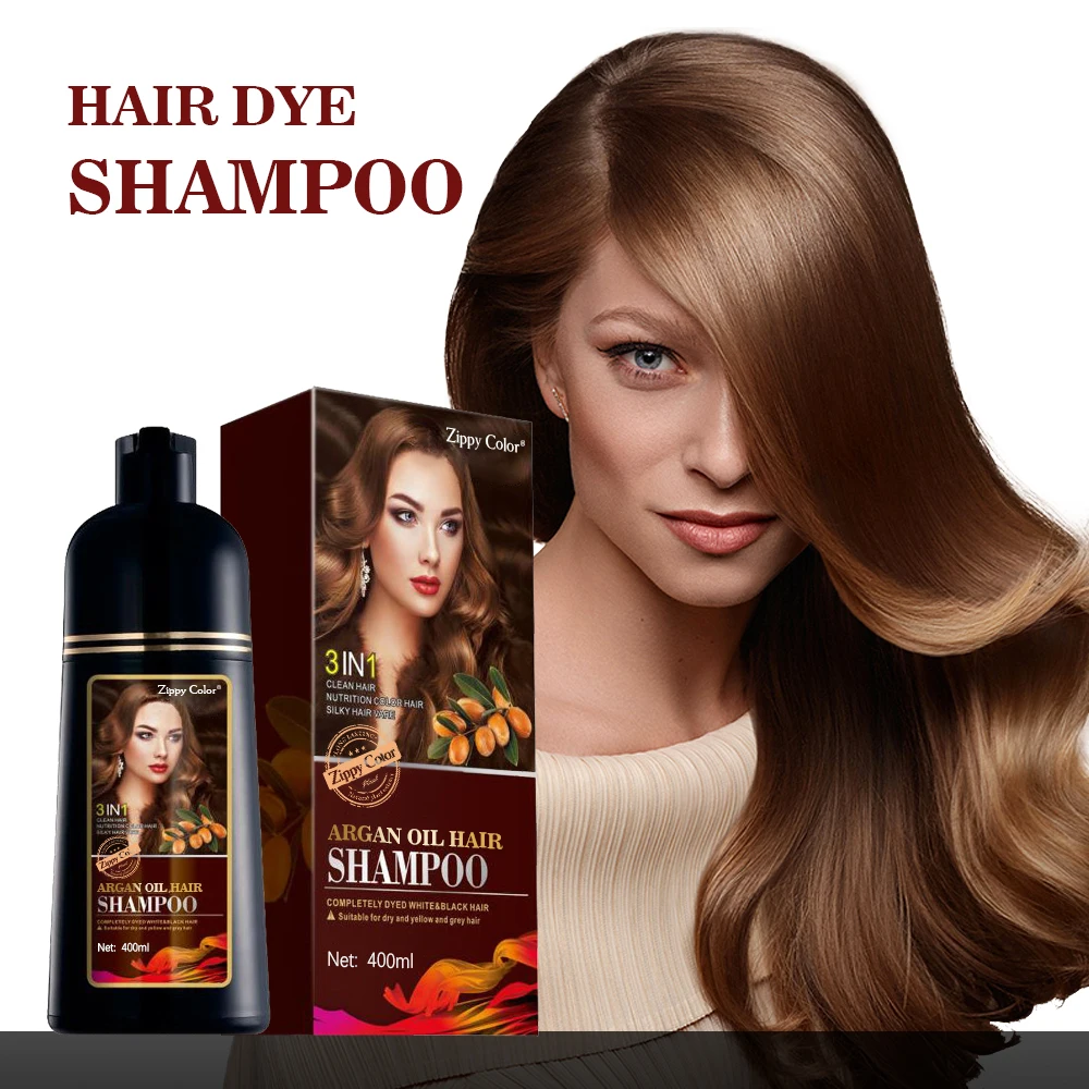 Oem Custom Label Hair Dye Shampoo Natural Plant Extracts Organic Dark ...
