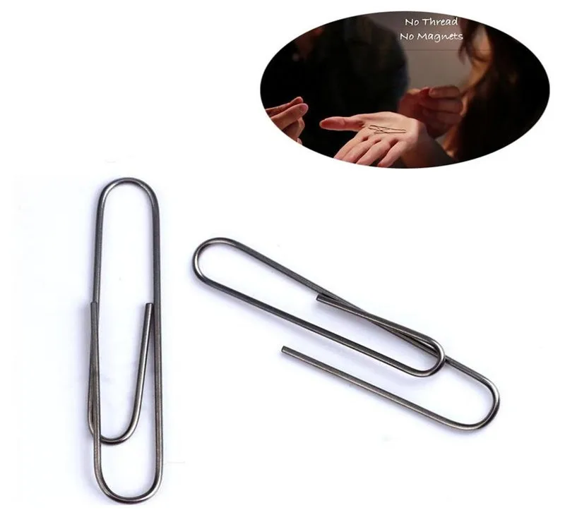 Metal Magic Prop Mind Self Bending Paperclip Magic Toys Illusion ...