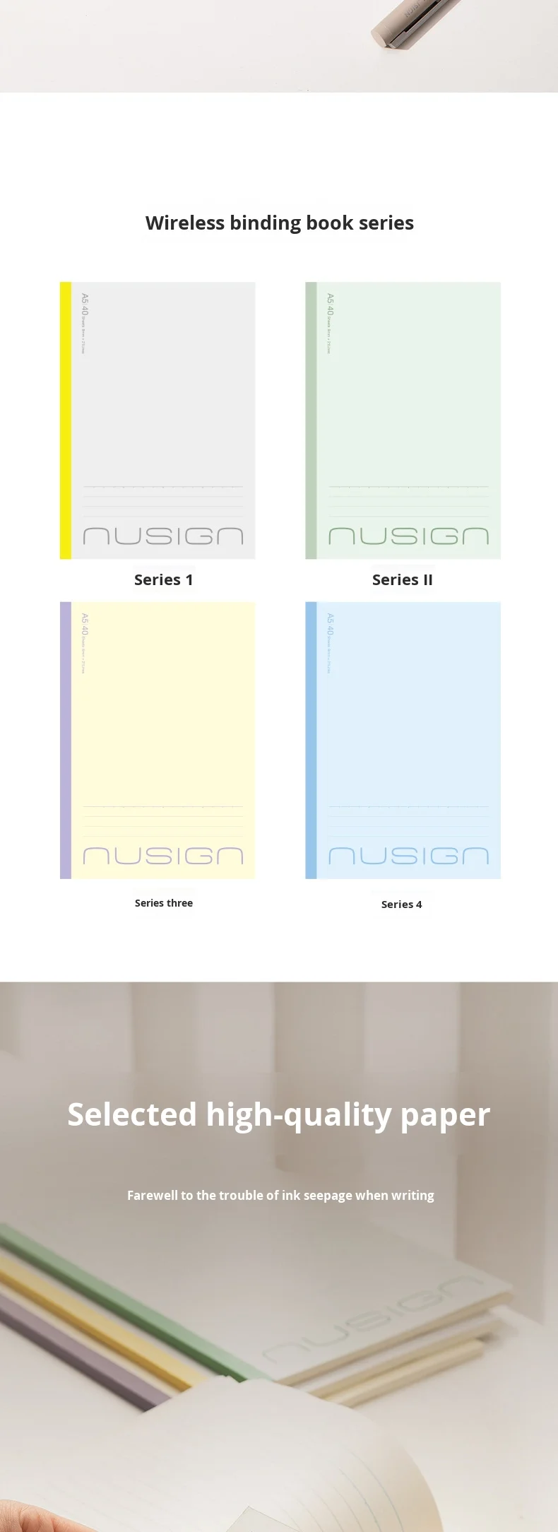 Deli New Sai NS350 Wireless Binding Notebook A5/B5 40 Sheets Softcover ...