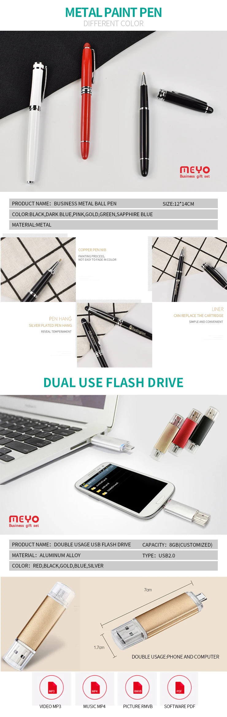 High End Promotional Corporate Giveaway Items Leather Notebook Pen Usb ...