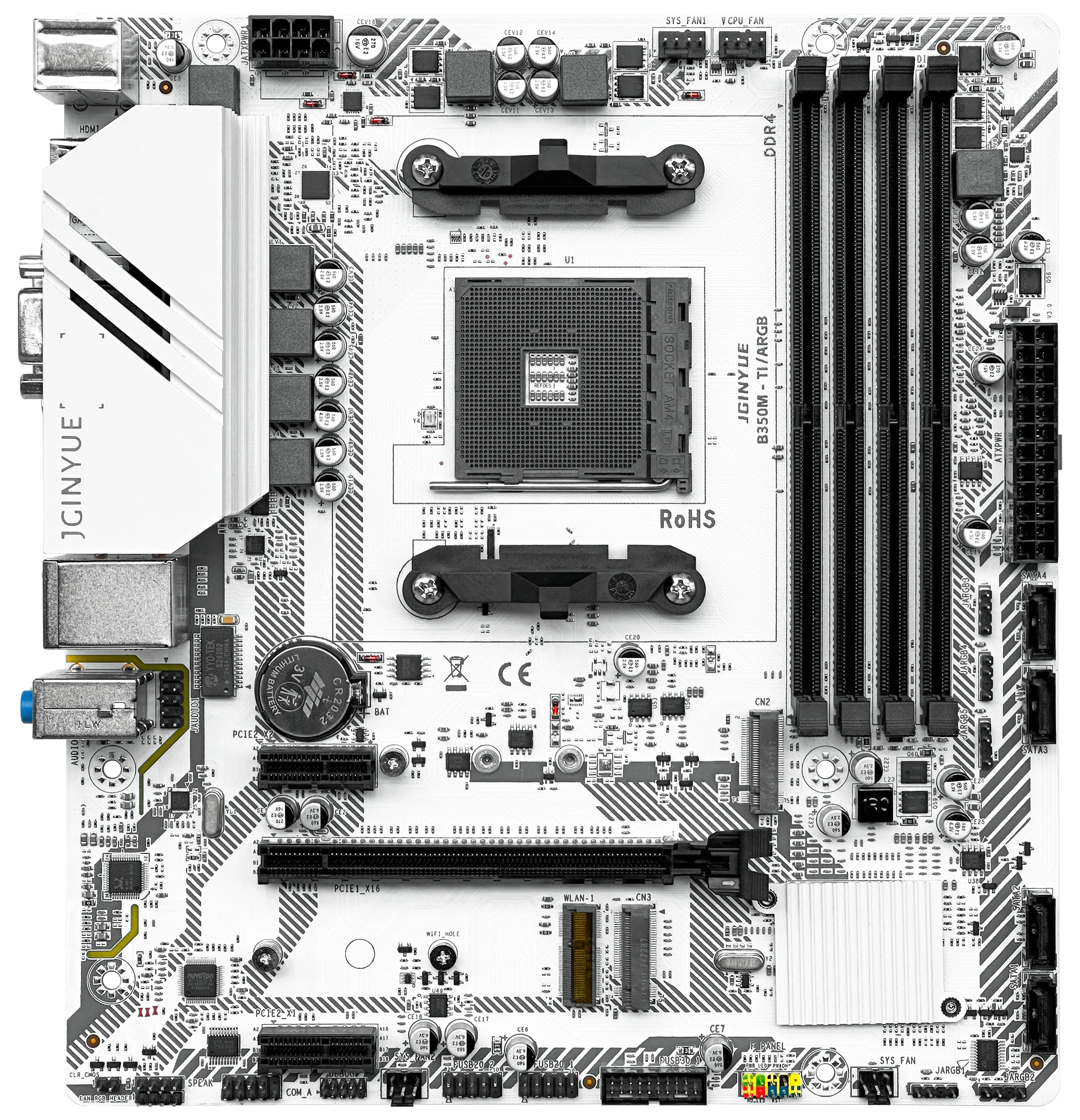 AMD B350M-TI/ARGB M-ATX Motherboard for AM4 & Ryzen 64GB DDR4