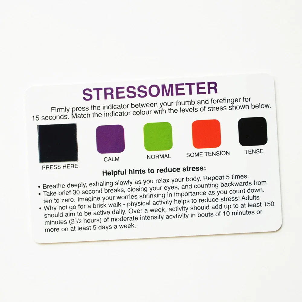 Custom Promotion Pvc Business Plastic Material Stress Mood Test Card ...