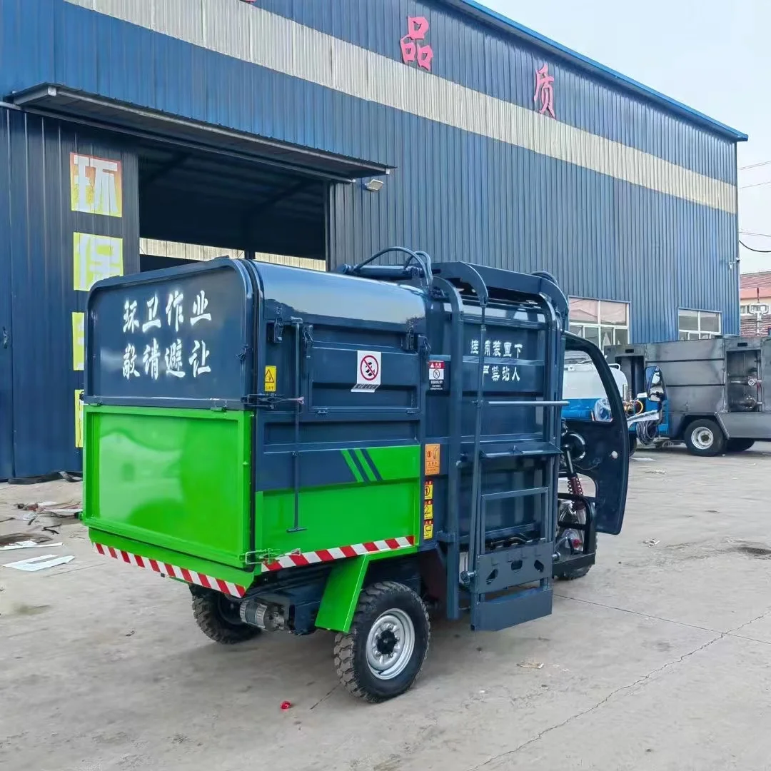 Automatic Tricycle Garbage Bin Pickup Truck Diesel Three-wheel Hanging ...
