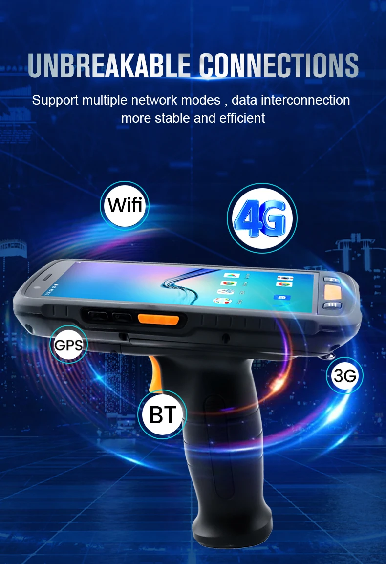 Industrial Android PDA 2D QR Code Barcode Scanner 13.56MHz NFC ISO14443 ...