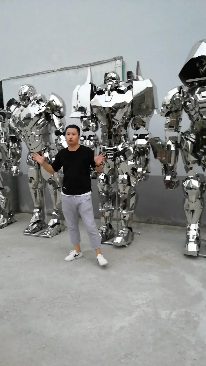 Halloween Metal Stainless Steel Giant Life Size Robot Costume Mirror ...