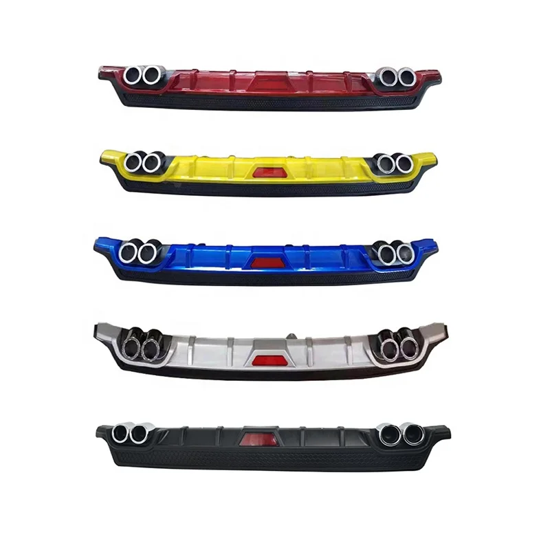 Car Accessories Universal Rear Bumper Diffuser Lip with Exhaust Tip ABS ...
