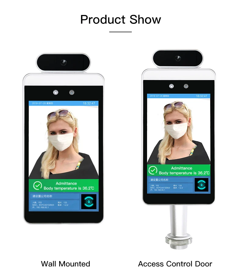 Thermal Imaging Face Recognition Forehead Thermometer Digital Signage ...