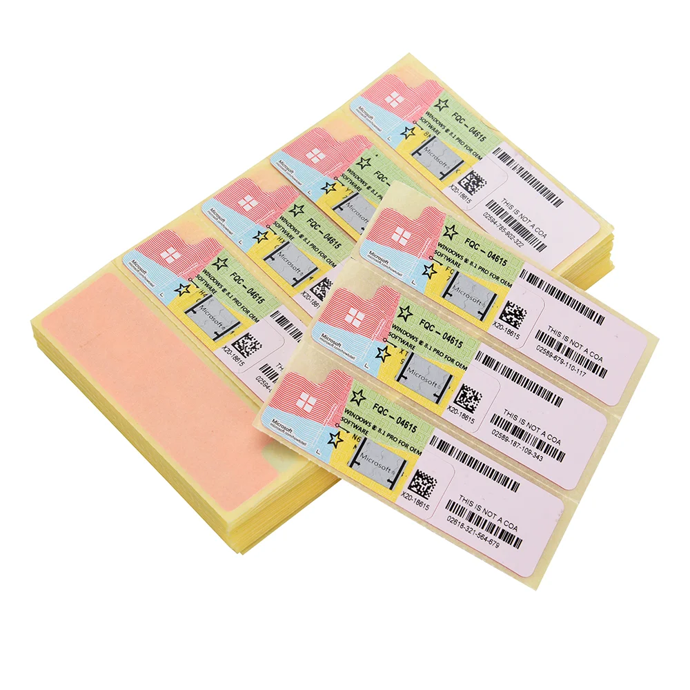 Win 8.1 Pro Key Sticker Professional Software 32/64bits License Label ...