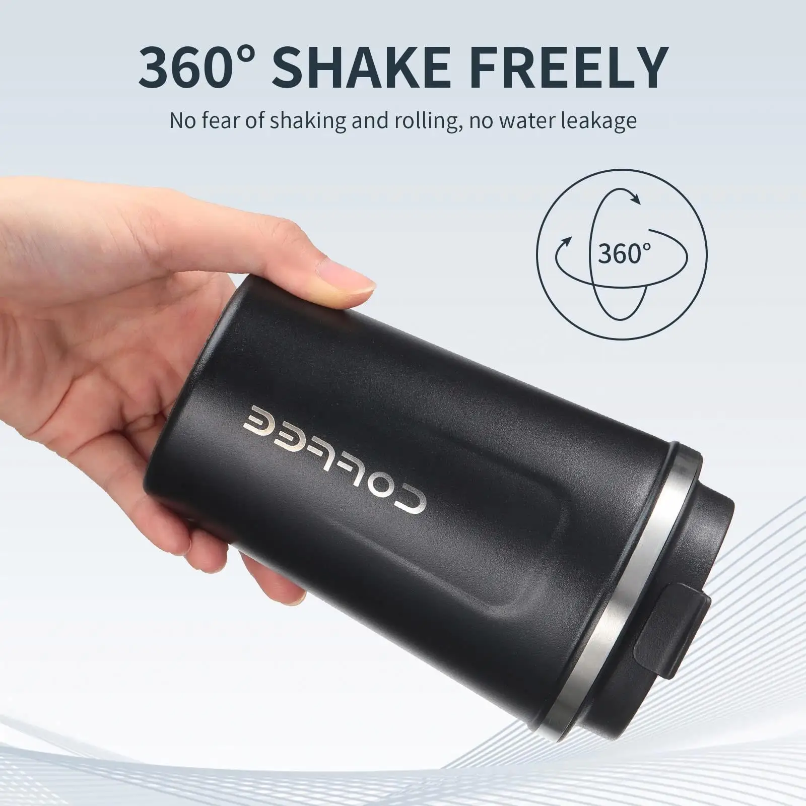 12 oz Stainless Steel Travel Coffee Flask Leak Proof Coffee Mug Spill ...