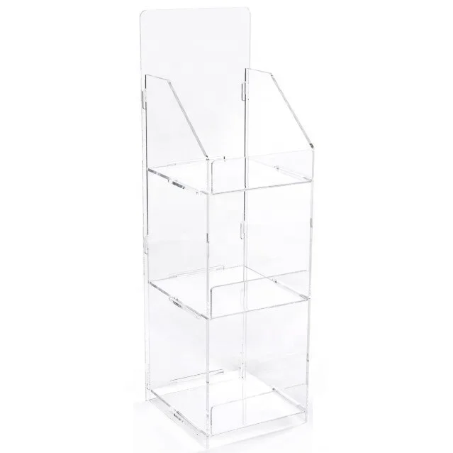 Large Stepped Door Perfume Display Rack Acrylic Skin Care Box 3/4 Tiers ...
