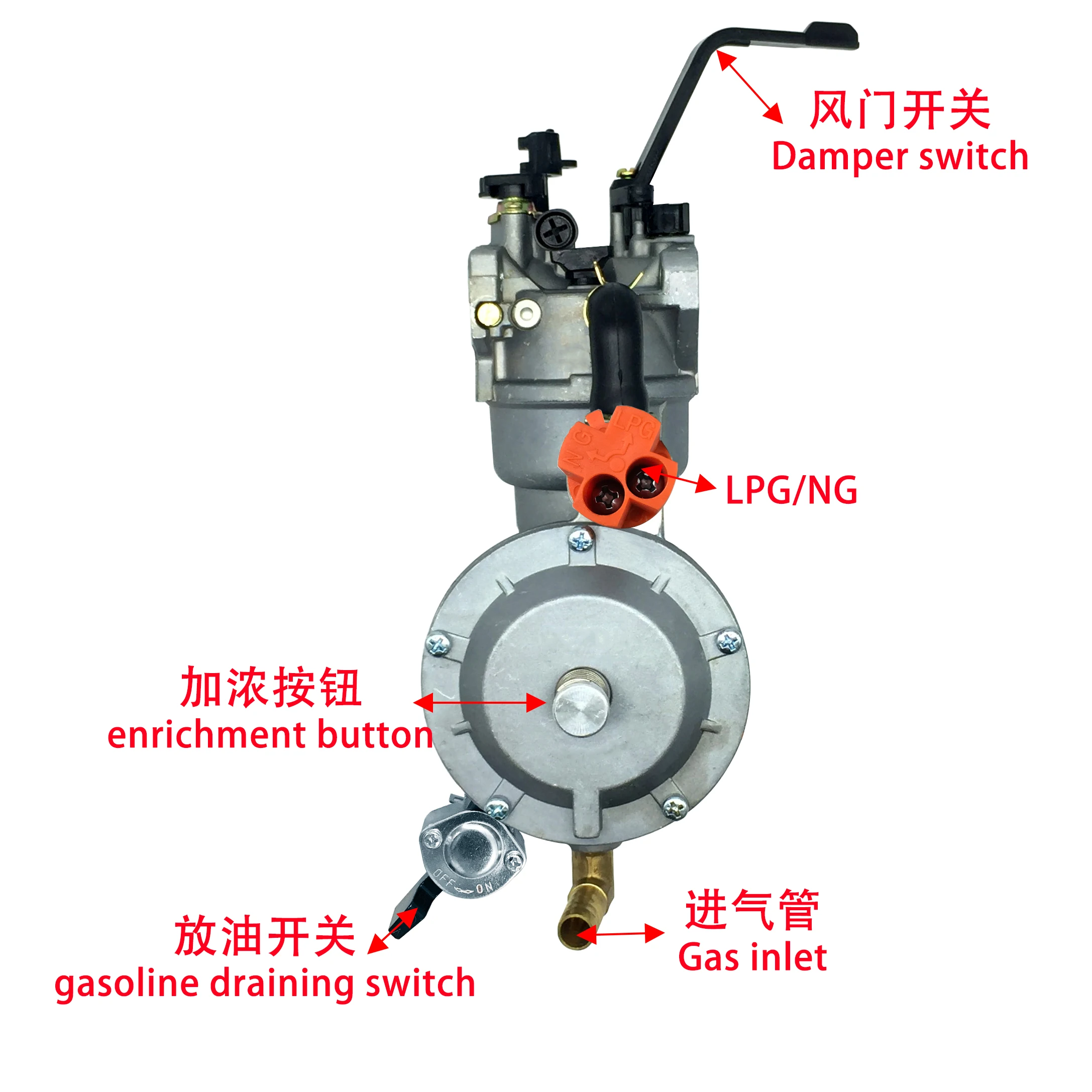 GX420 GX390 Carburetor Conversion Kit for Dual Fuel Generators