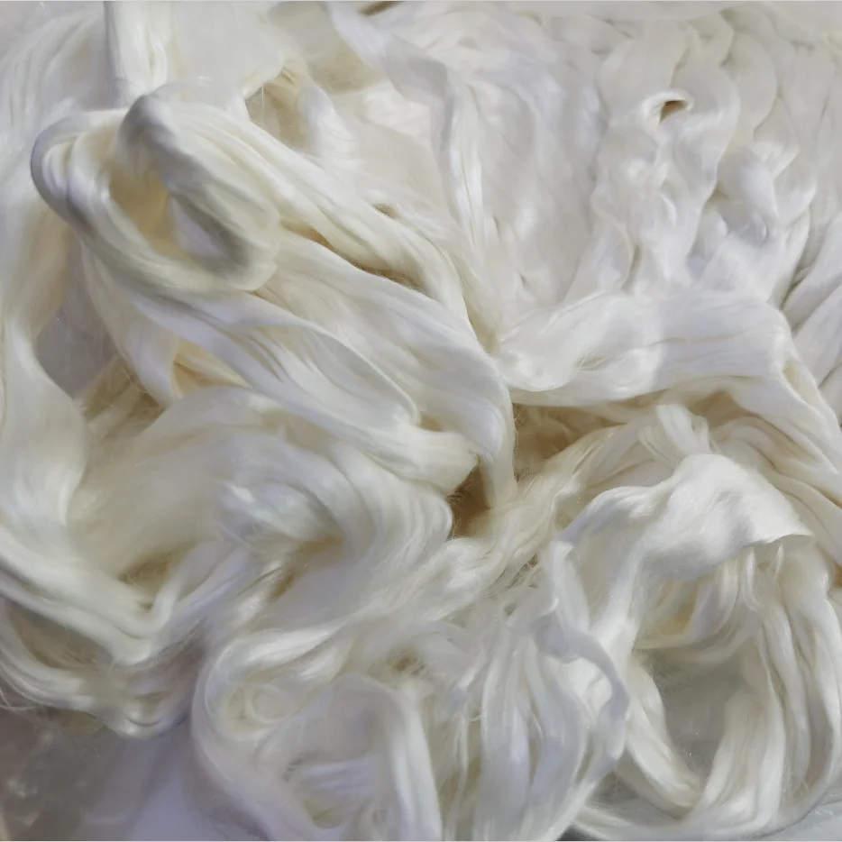 100% Mulberry Silk Fiber Sliver for Spun Yarn - Top Grade