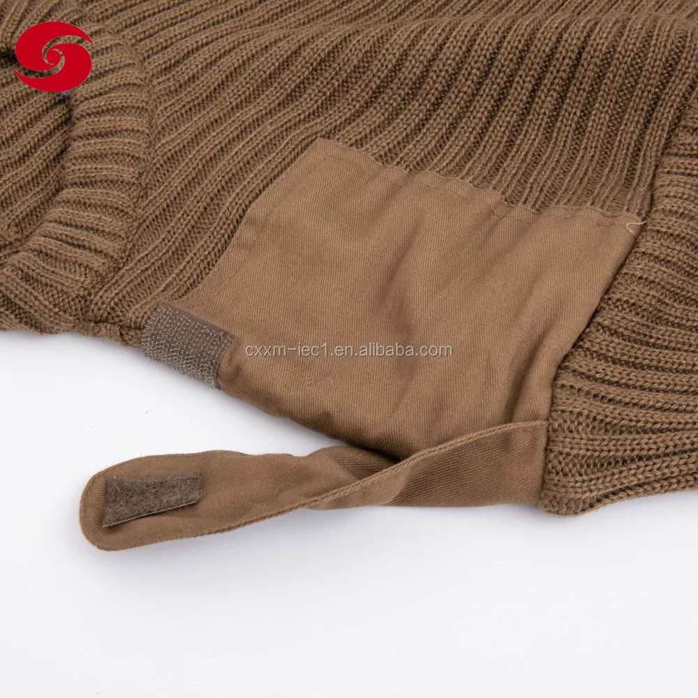 Prison Service Khaki Wool Acrylic Pullover Sweater - Plus Size