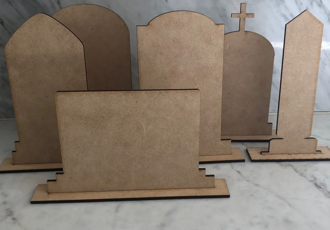 Spooky Tombstone Craft Cutouts with Stands | Halloween Decor ...