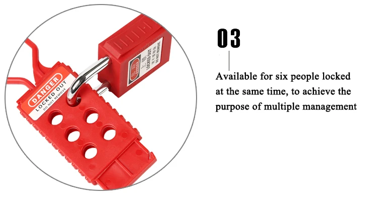 High Quality Red Nylon Long Shackle Non-conductive Insulated Hasp Lock ...