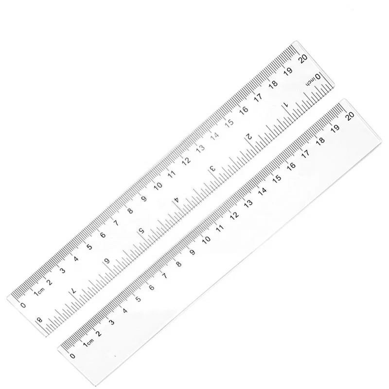 8 Inches Plastic Ruler 20cm Clear Straight Ruler Plastic Measuring Tool ...