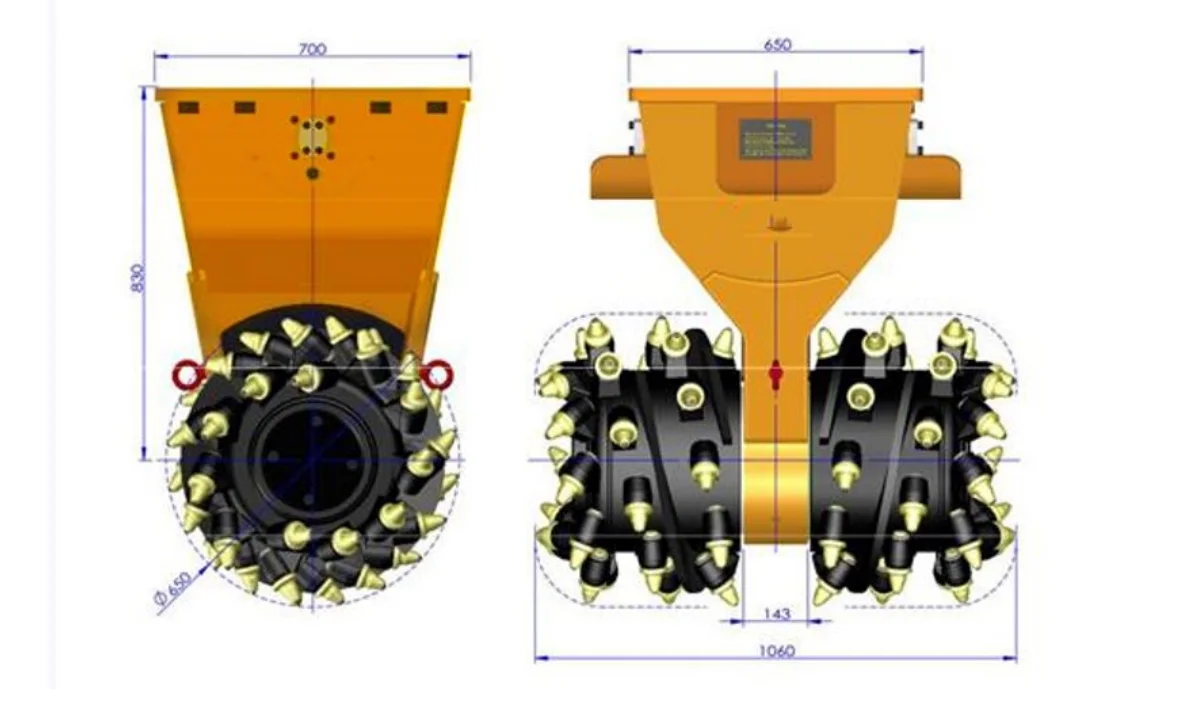 Jcb 3dx Rotary Drum Cutter For Drilling,Excavator Hydraulic Drum Cutter ...