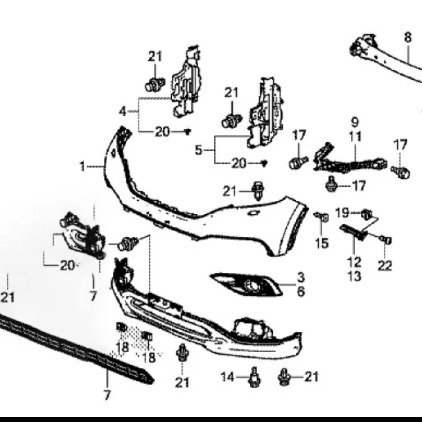 Front Bumper OEM 71102-T0A-000 Car Body Kits Bumper Accessories for ...