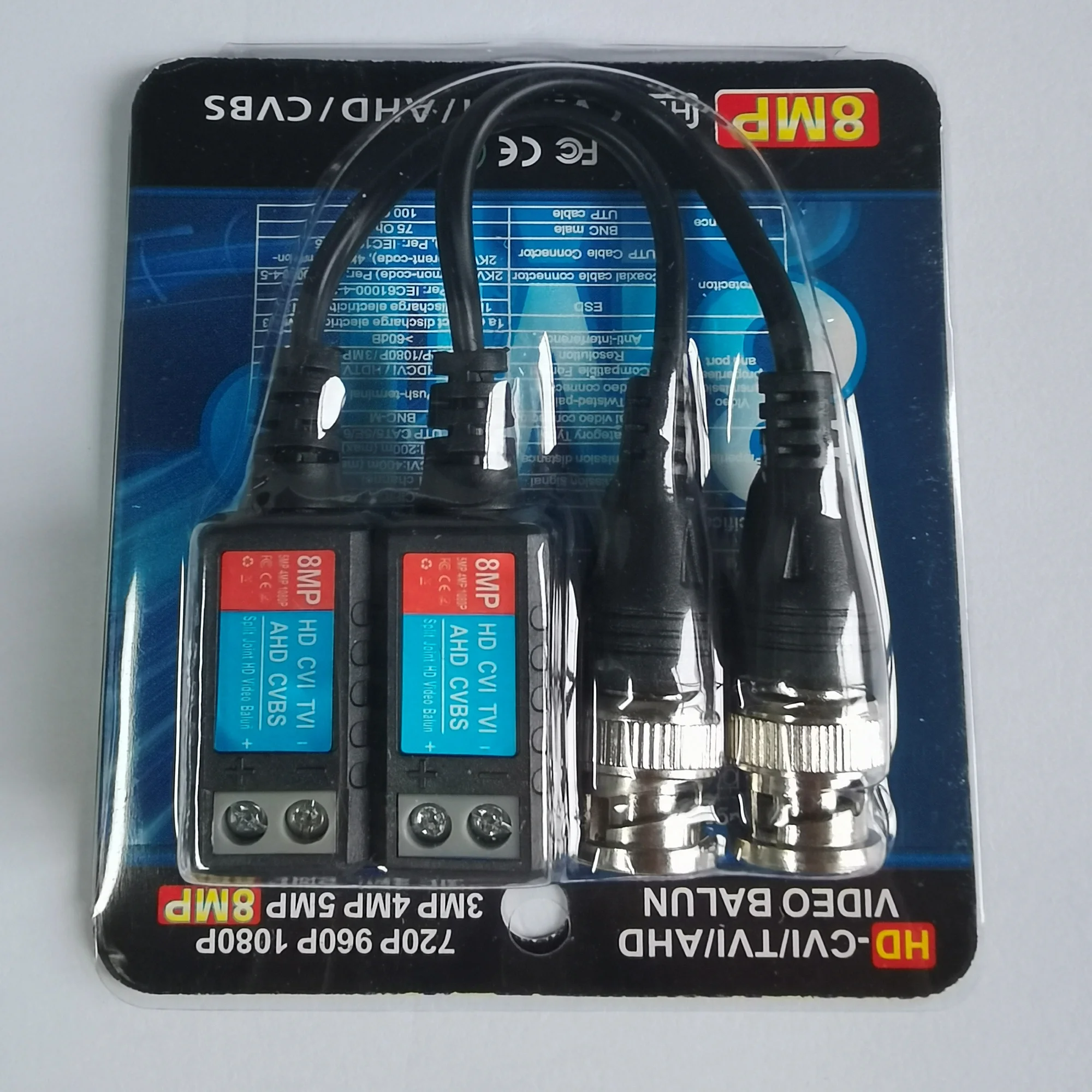 8MP Video Balun 4 in 1 HD-AHD TVI CVI CVBS Passive UTP Transmission ...