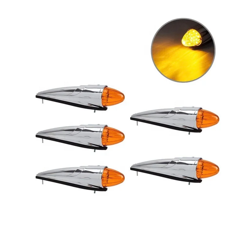 Factory Supply Super Brightness 12V 24V 17LED Amber Torpedo Truck Cab ...