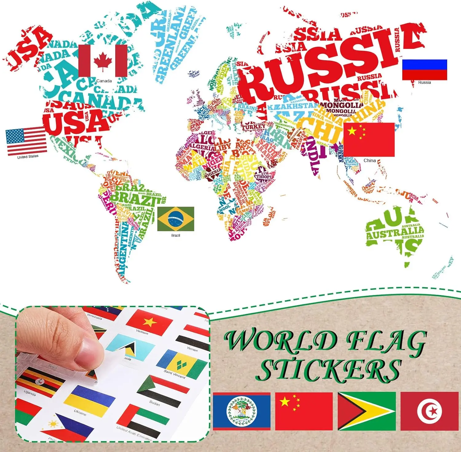 Custom Printing World National Flag Sticker for Decoration| Alibaba.com