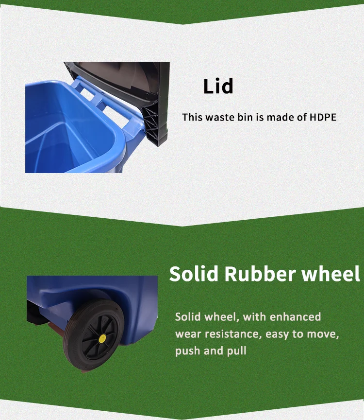 200l Plastic Outdoor Big Size Printed White Recycle Waste Bin - Buy ...