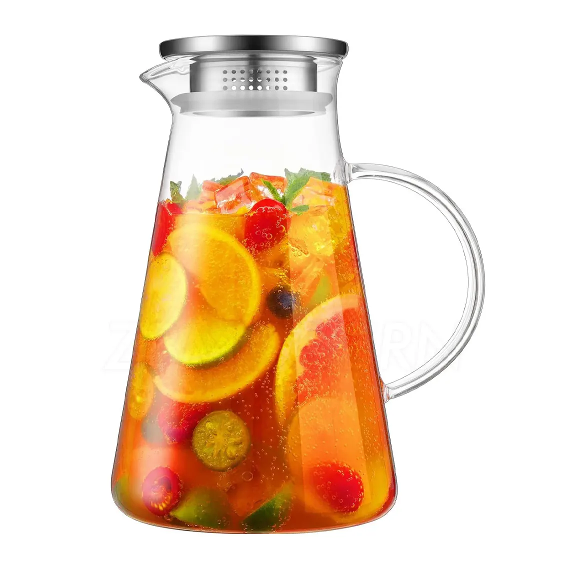 Cold Water Juice Tea Glass Pitcher Jugs Cups Sets With Lid Diamond ...