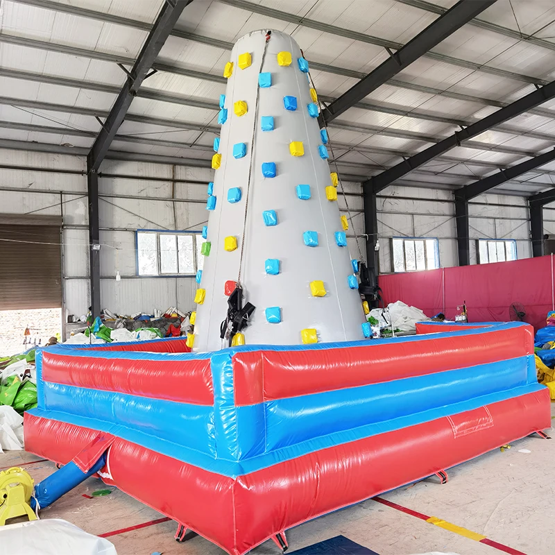 Fun Rock Climbing Wall Inflatable Bouncer with Rope 5*5*5m