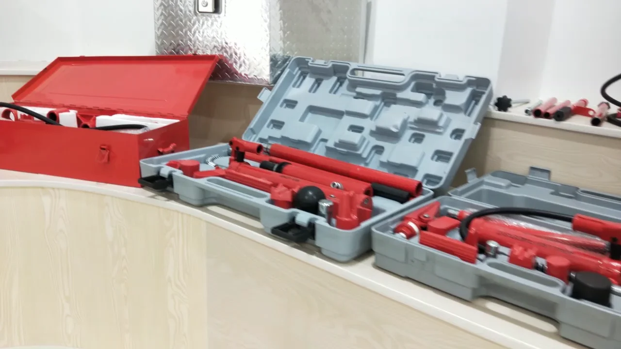 20 Ton Heavy Duty Portable Hydraulic Equipment Kit Porta Power Car Jack ...