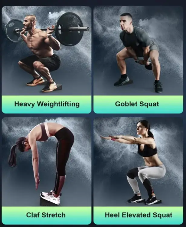 Adjustable Rubber Squat Wedge Block Squat Wedge Ramp for Deadlift Fit ...