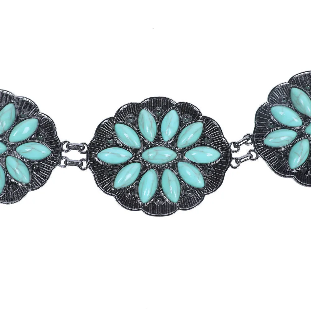 Vintage Style Western Cowgirl Bling Rhinestone Concho Belt