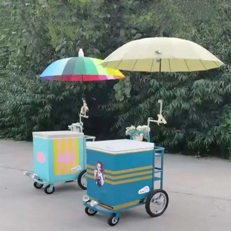 Ice Cream Handcart - Durable Stainless Steel Popsicle Cart